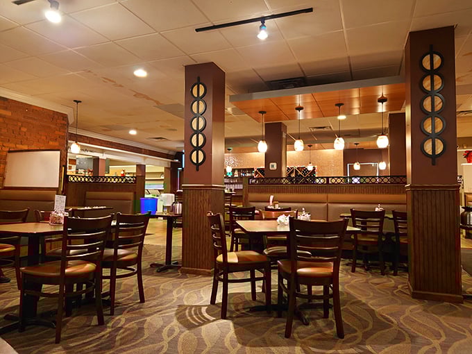 Warm wood tones and comfortable seating create that "everybody knows your name" atmosphere that's increasingly rare in today's dining scene.