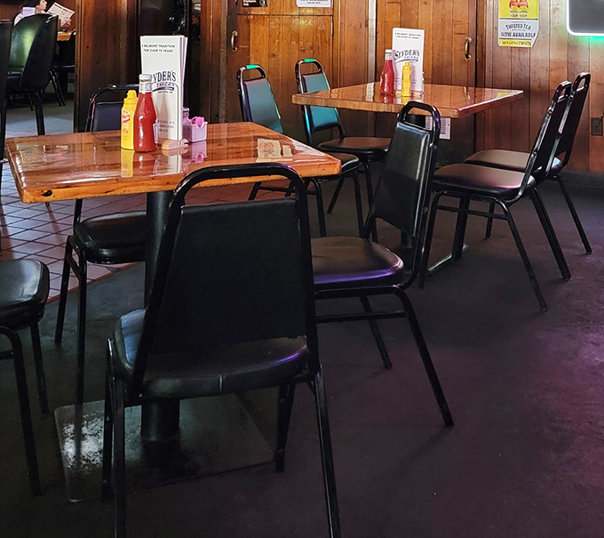 Wood-paneled walls and no-nonsense seating tell you immediately: this place prioritizes substance over style. Your taste buds will thank you.