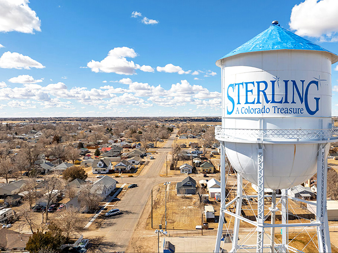 That iconic blue water tower isn't just functional infrastructure&mdash;it's Sterling's version of a Hollywood sign, minus the traffic and attitude.