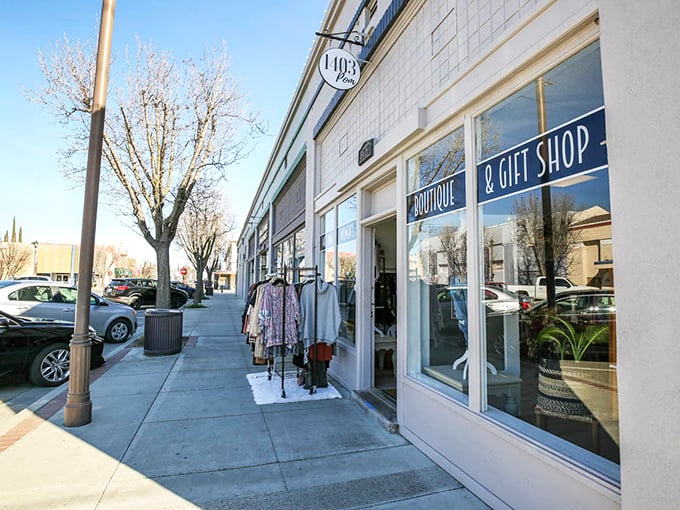 Small-town boutique shopping where the clothes racks spill onto sidewalks and nobody minds &ndash; retail therapy without the mall madness.