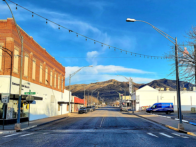 String lights crisscross above downtown streets, promising simple pleasures and community gatherings that don't require a platinum credit card.