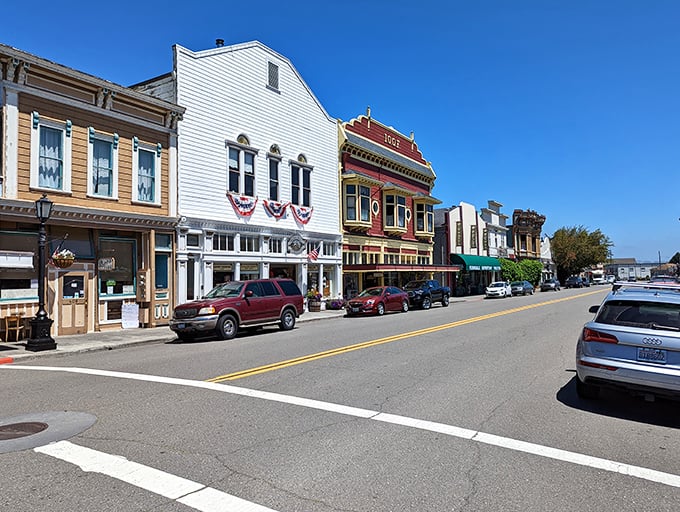 Ferndale's downtown could make a postcard blush with envy. The pristine Victorian storefronts stand shoulder-to-shoulder like colorful soldiers guarding California's architectural heritage.