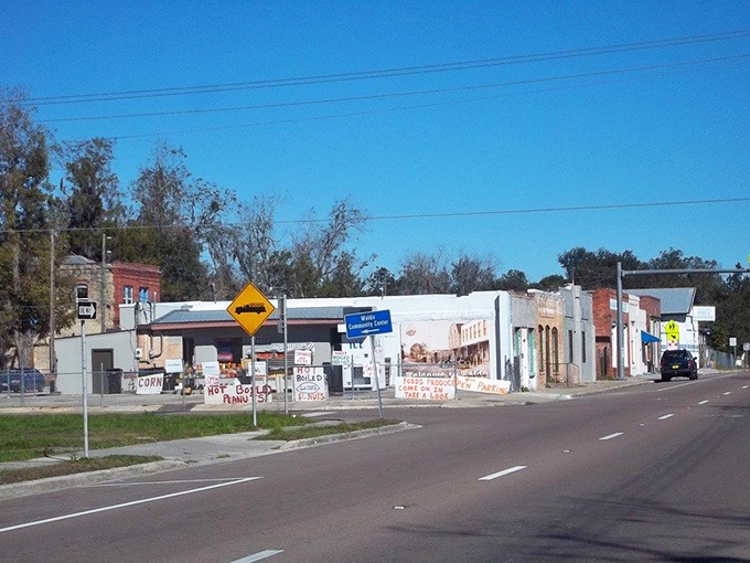 This corner brick building with bright blue trim stands as a testament to Waldo's architectural heritage, inviting curious souls to explore its offerings.