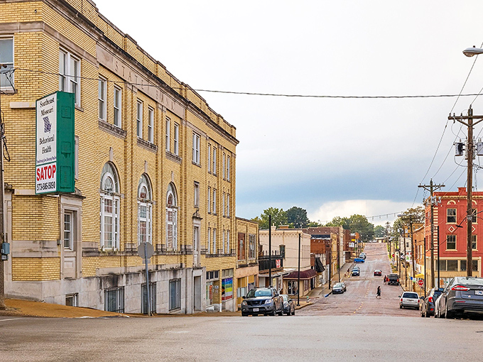 This isn't a movie set—it's genuine small-town architecture that's survived decades without surrendering to the beige-box aesthetic of modern strip malls.