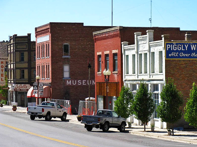Downtown Helper's historic buildings stand shoulder-to-shoulder like old friends, with that "MUSEUM" sign practically shouting, "Hey, come learn something interesting!"