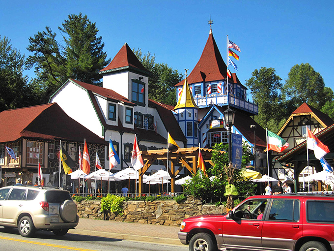 Morning mist rolling through downtown Helen creates postcard moments before you've even had your coffee.