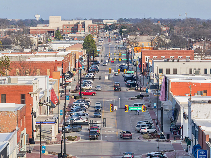 Downtown Ada offers that perfect small-town skyline where you can actually see the horizon instead of just more skyscrapers.