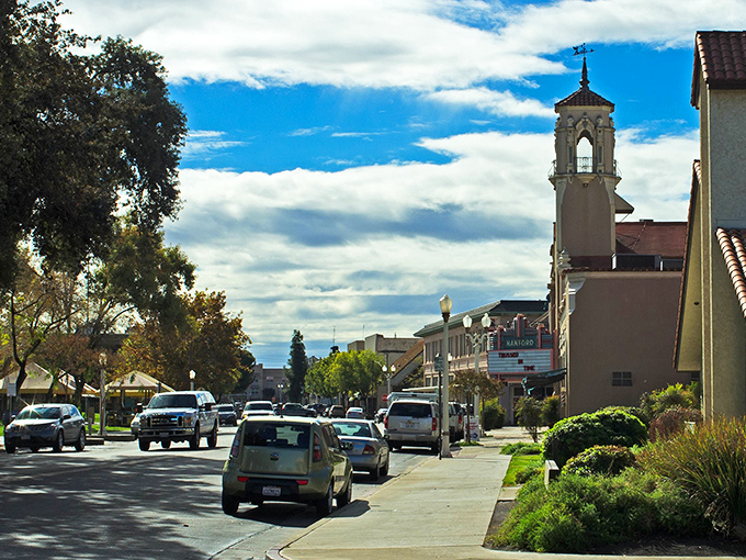 Downtown Hanford's charming streetscape feels like a movie set where locals actually live, complete with a clock tower that still keeps perfect small-town time.