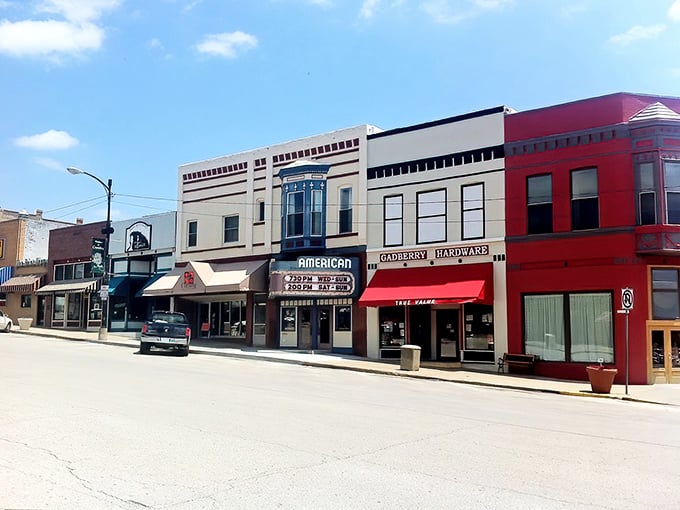 Gadberry Hardware stands proudly alongside the American Theatre, proof that in Corning, practical necessities and simple pleasures coexist beautifully.