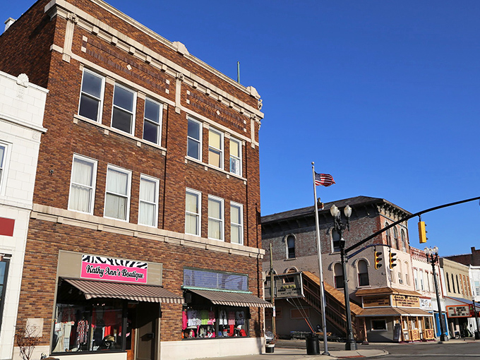 Neon signs and brick buildings create that classic small-town America vibe. Delphos maintains its historic charm while still offering modern conveniences to visitors and locals alike.