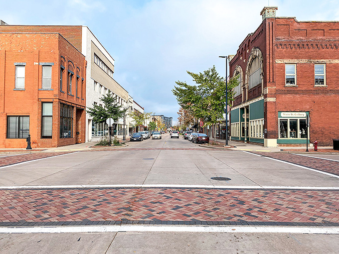 Barstow Street stretches into the distance, its brick-paved crosswalks and restored facades creating that perfect small-town-with-big-ideas vibe that's increasingly rare.