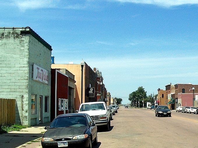 Colorful storefronts line Elk Point's downtown, where parking is plentiful and the pace is refreshingly human. No need for parking apps or validation here!