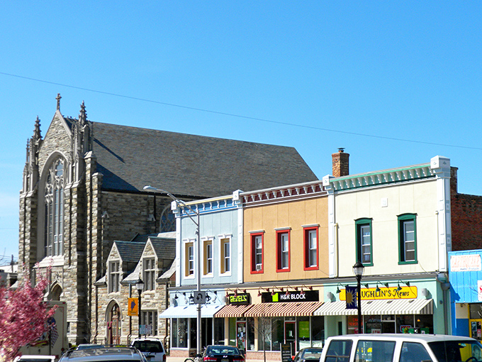 Downtown Vineland's architectural time capsule features a stunning stone church alongside colorful storefronts &ndash; Main Street America with a Garden State accent.