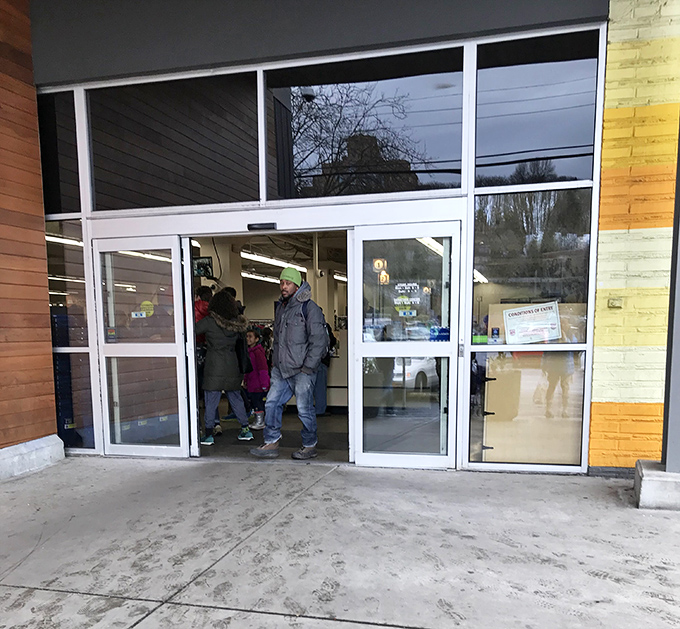 The entrance serves as a portal between ordinary shopping and extraordinary discovery—where everyday folks transform into modern-day treasure hunters.