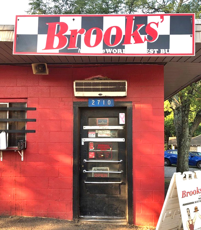 The entrance to burger nirvana. This unassuming door has welcomed generations of Charlotteans seeking their chili-topped fix.