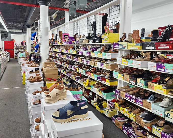 Footwear fantasies come true in this meticulously organized shoe section. Like Imelda Marcos's closet, but with prices that won't make your wallet weep.
