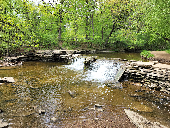 Mother Nature's infinity pool. This gentle cascade proves you don't need Niagara's drama to find tranquility in falling water.