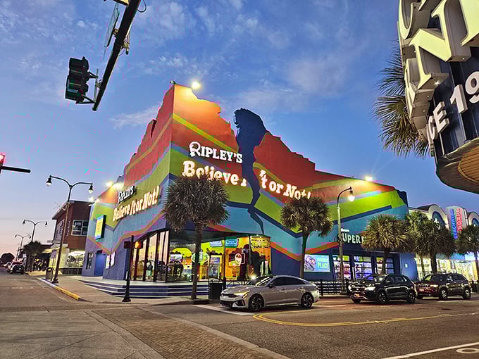 As dusk settles, Ripley's neon glow transforms from tourist attraction to alien mothership. Even the palm trees look like they're considering a career change.