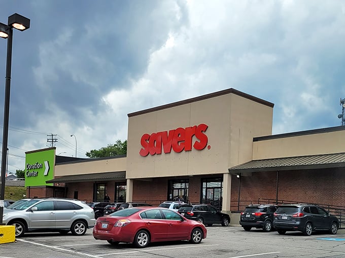 A bustling parking lot hints at the treasures within &ndash; thrift store gold doesn't stay hidden for long in Rhode Island.