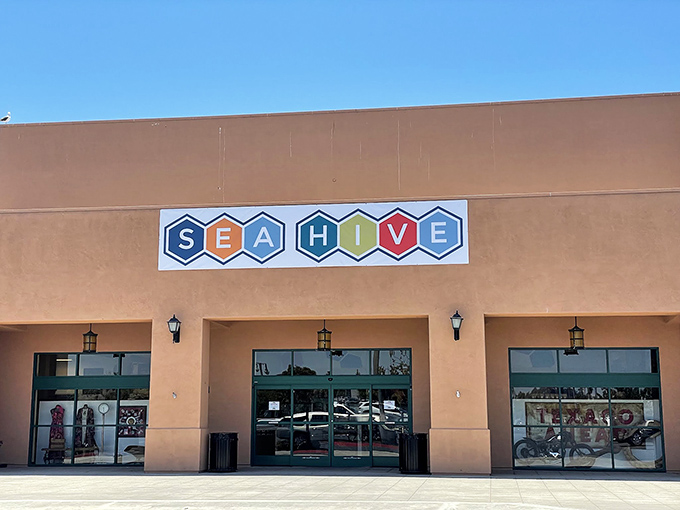 American flags flutter welcomingly outside this repurposed building that's become a mecca for collectors and casual browsers alike.