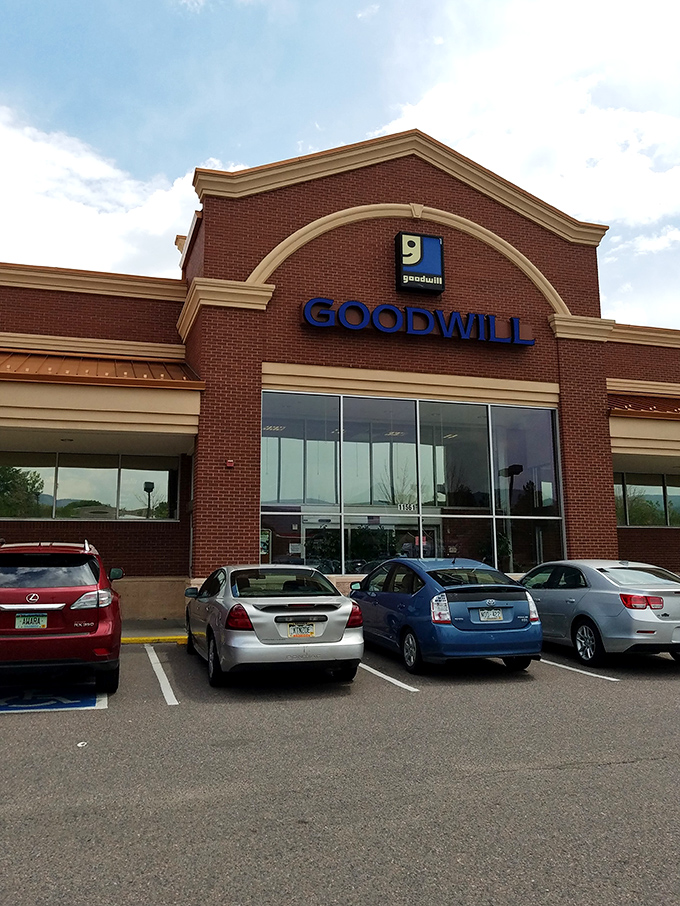 Where retail therapy meets budget-friendly bliss&mdash;this Goodwill's impressive exterior promises treasures within those glass doors.