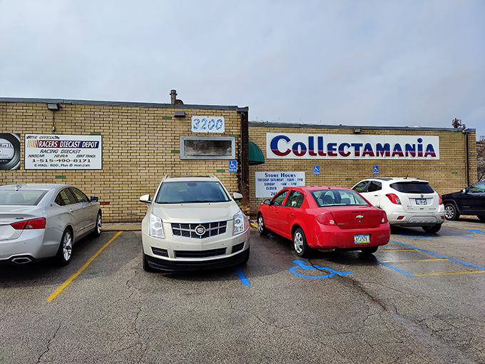 Blue lettering boldly announces what awaits: "Antiques, Furniture, Glassware&hellip;" and the tantalizing "You Name It!" A siren call to collectors everywhere. 