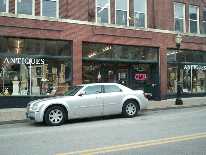 The classic brick exterior houses wonders within. This unassuming building on 5th Street contains multitudes &ndash; each window offering glimpses of nostalgia for sale.