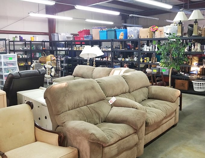 Sink into savings with these plush sofas. That beige beauty could have starred in "Everybody Loves Raymond" &ndash; slightly worn but full of stories.
