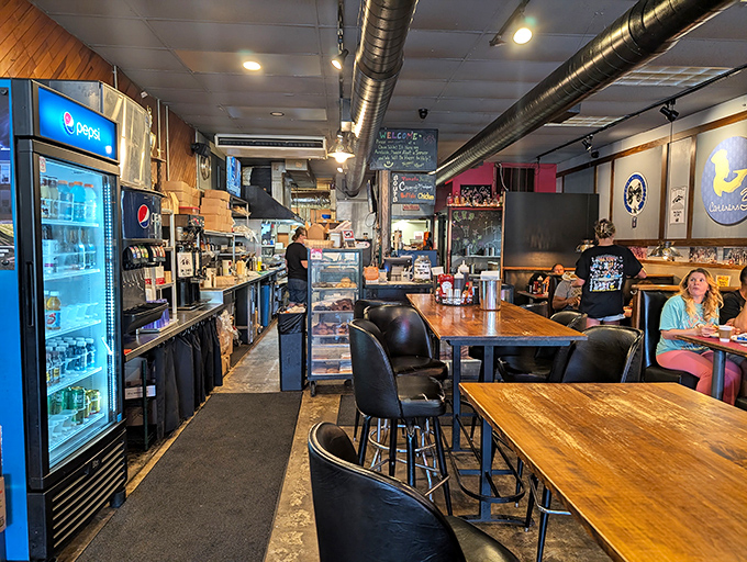 Where diner dreams come true - DK's compact interior combines no-frills charm with the intoxicating aroma of fresh donuts and sizzling bacon.