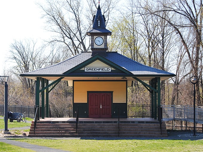 The charming Greenfield energy park looks like it jumped straight out of a model, complete with that storybook clock tower.