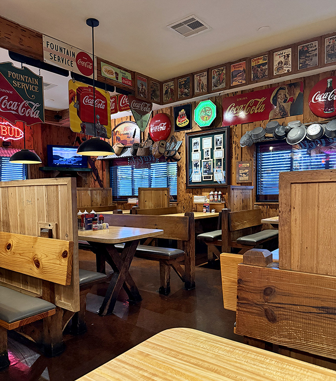 Step inside and you're transported to barbecue nirvana. The wood-paneled walls and vintage Coca-Cola memorabilia aren't trendy&mdash;they're timeless.