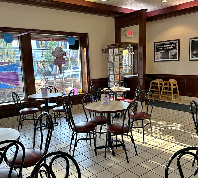 Classic ice cream parlor charm with those quintessential bistro chairs&mdash;where calories don't count and memories are made by the spoonful.
