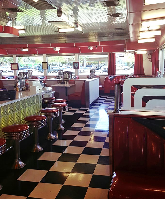 Step inside and time travel back to the golden age of diners&mdash;checkerboard floors, chrome accents, and those irresistibly spinnable red stools.