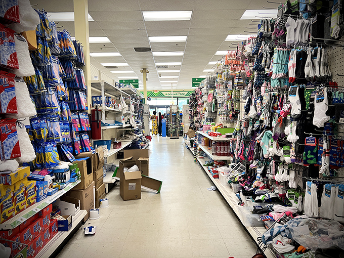 Aisles stretch into infinity, creating a labyrinth of possibilities. The retail equivalent of "bigger on the inside" isn't just for Time Lords anymore.
