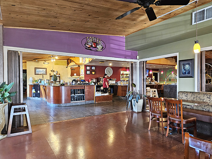 Step inside to a world where wooden ceiling beams and warm lighting create that perfect "been-here-forever" vibe that instantly makes you feel like a regular.