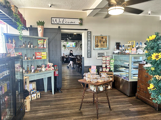 Step inside to a warm welcome, where sunflowers brighten the entryway and homemade goods tempt you before you've even seen a menu.