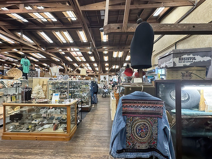 Wooden beams overhead, treasures as far as the eye can see. Like walking into your eccentric aunt's attic, if your aunt collected everything since 1920.