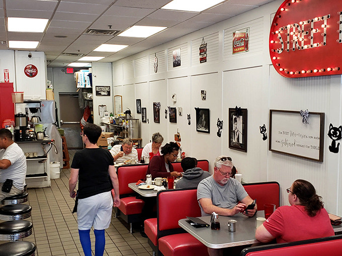 Classic red booths, vintage memorabilia, and that unmistakable diner energy &ndash; this is where breakfast memories are made without a hint of pretension.