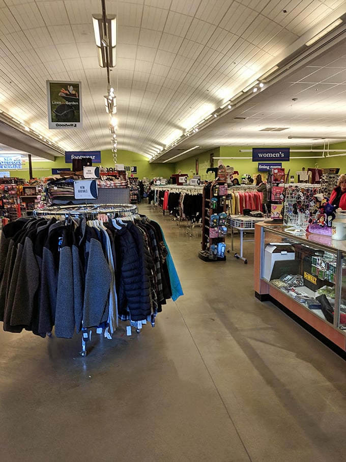 Racks upon racks of possibility stretch into the distance, each hanger a potential "where did you get that?" conversation starter waiting to happen.