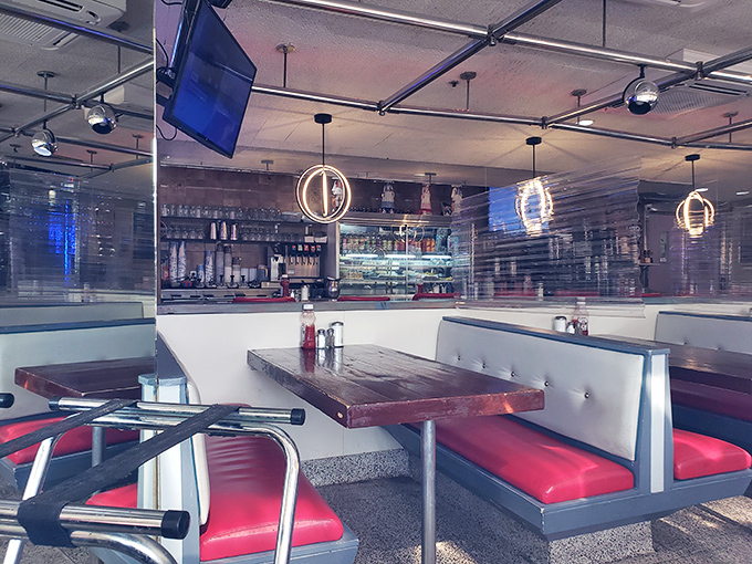 Classic red vinyl booths and gleaming chrome transport you back to simpler times, when decisions were limited to "chocolate or vanilla?" not "which streaming service?"