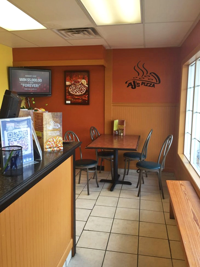 Warm orange walls and simple furnishings create that "come as you are" atmosphere where the food, not the decor, rightfully takes center stage.