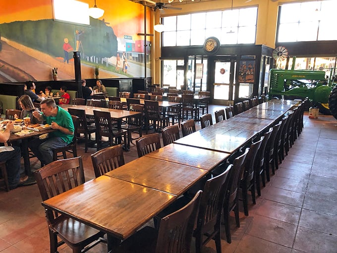 Long communal tables invite strangers to become friends over plates of brisket. In barbecue, as in life, we're all in this delicious journey together.