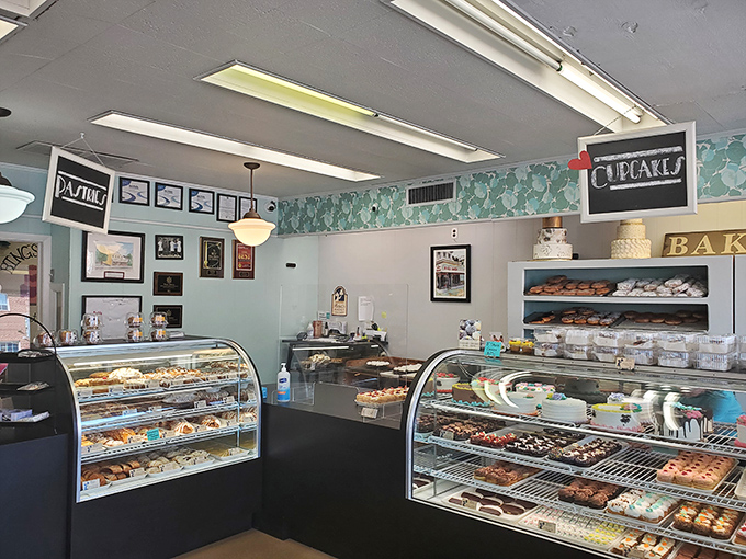 Mint walls, vintage photographs, and display cases that could make a dieter weep. Heaven has a street address after all.