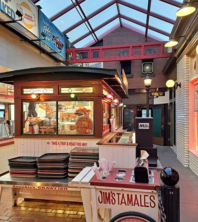 Step inside and the cafeteria-style setup reveals itself&mdash;grab a tray, follow the arrows, and prepare for that famous "Hi, may I help you?" greeting that's launched a thousand meals. 