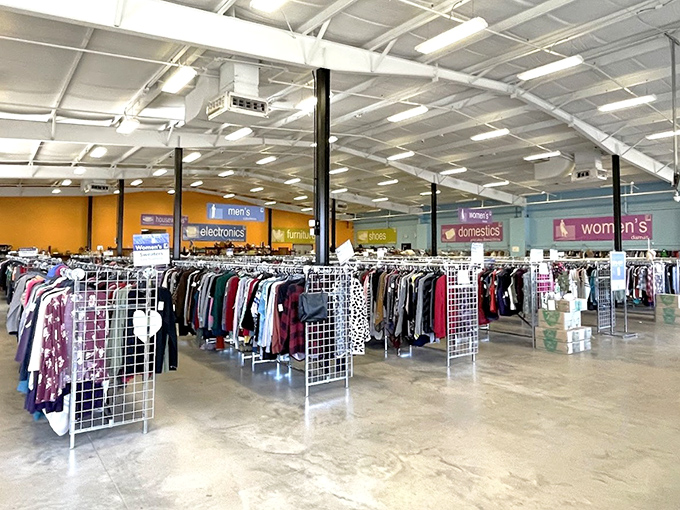 Department store organization meets bargain hunter's paradise. The color-coded sections make finding your next conversation piece as easy as following a rainbow to its pot of gold.