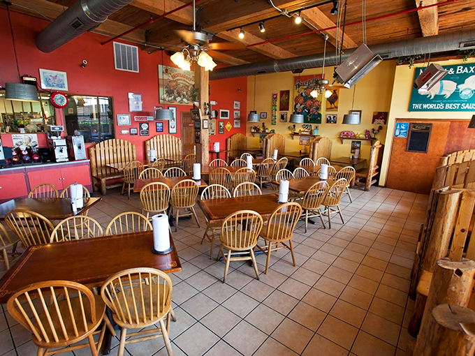Windsor chairs and warm-toned walls create that perfect "stay awhile" vibe. This isn't fast food; this is slow food worth lingering over.