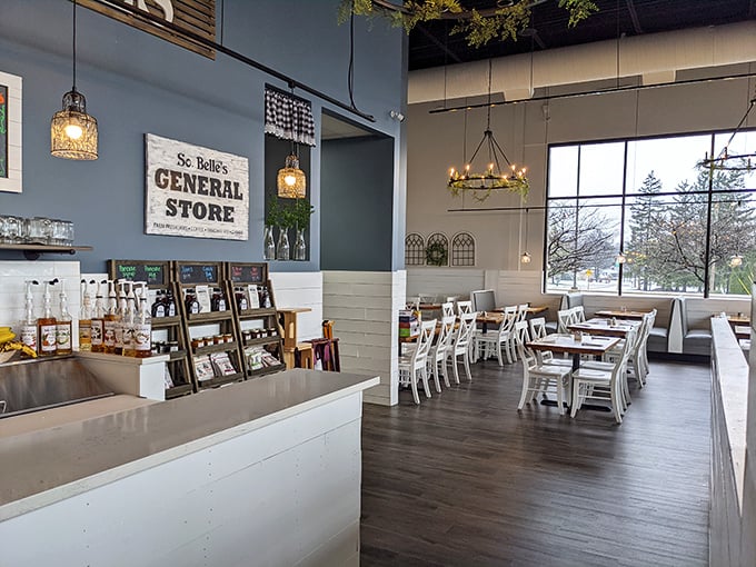 Modern farmhouse meets Southern comfort in this airy interior where rustic charm and clean lines create the perfect backdrop for morning indulgence. 