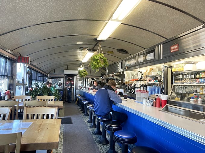Classic Americana gleams from every surface inside Norm's, where the curved ceiling and counter seating create the perfect diner geometry for serious eating.