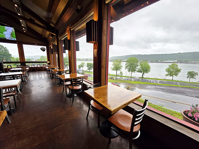 Nature's big-screen TV plays through these windows while you dine &ndash; the Susquehanna River flowing by as reliably as the sweet tea refills.