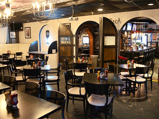 Step inside and you're transported to another world&mdash;brick archways, moody lighting, and tables just waiting for sandwich magic to happen.